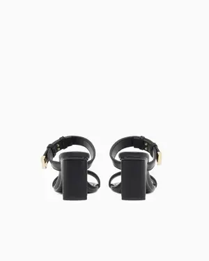 Armani Exchange Heeled Sandals With Two Straps - Black