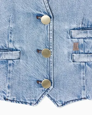 Armani Exchange Lightweight Cotton And Lyocell Denim Vest