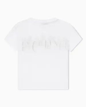 Armani Exchange Regular Fit T-shirt In Cotton Jersey With Mesh Overlay - White