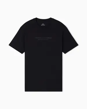 Armani Exchange Regular Fit T-shirt In Cotton Jersey With Logo Essential - Black