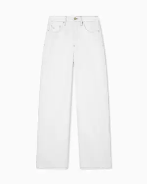 Armani Exchange Relaxed Fit Optic Jeans In Rigid Denim - White