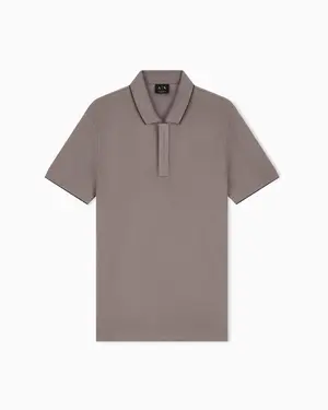 Armani Exchange Slim Fit Polo Shirt In Cotton Piqu - Brown
