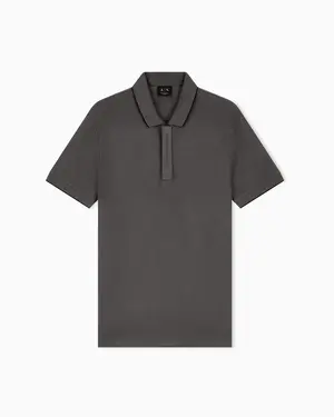 Armani Exchange Slim Fit Polo Shirt In Cotton Piqu - Brown