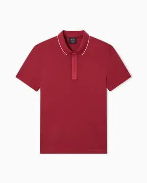 Armani Exchange Slim Fit Polo Shirt In Cotton Piqu - Red