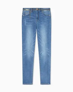 Armani Exchange Super Skinny Jeans In Indigo Stretch Denim - Blue