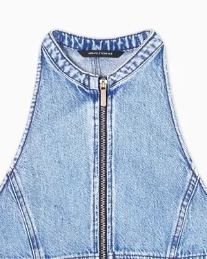 Armani Exchange Maxi Denim Zip Up Dress