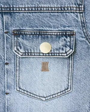 Armani Exchange Light Denim Jacket In Rigid Lyocell Cotton