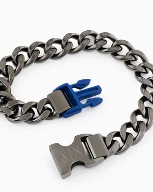 Armani Exchange Gunmetal Stainless Steel Chain Bracelet
