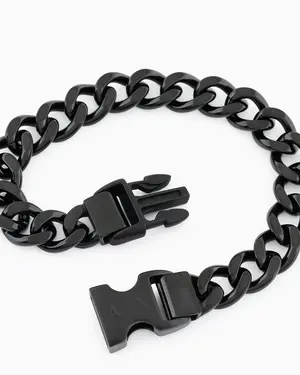Armani Exchange Black Stainless Steel Chain Bracelet