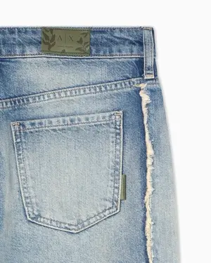 Armani Exchange Relaxed Fit Jeans In Pigmented Denim With Used Look