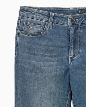 Armani Exchange Super Skinny Lift-up Jeans In Faded Stretch Cotton - Blue