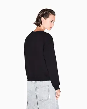 Armani Exchange Viscose Scuba Crewneck Sweatshirt - Black