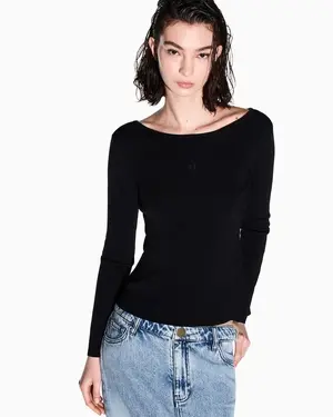 Armani Exchange Long-sleeved Boat Neck Sweater