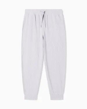 Armani Exchange Jogger Pants In Cotton With All-over Monogram Essential - Grey