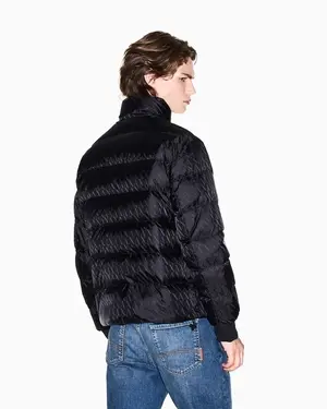 Armani Exchange Quilted And Warm Jacket In A Nylon Jacquard Essential