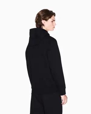 Armani Exchange Regular Fit French Terry Hoodie With A Logo Print Essential - Black