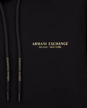 Armani Exchange Cotton French Terry Logo Hoodie Dress