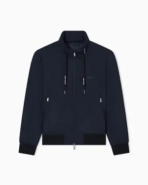 Armani Exchange Stretch Nylon Bomber Jacket With High Collar Essential - Black