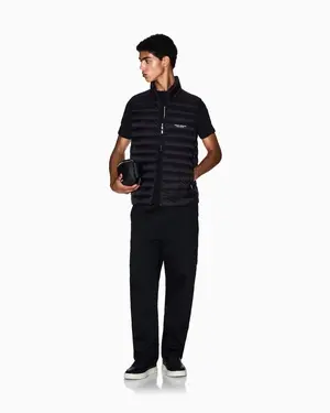 Armani Exchange Quilted Full-zip Down Vest With A High Collar Essential - Black
