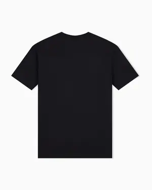 Armani Exchange Regular Fit Cotton T-shirt With A Chest Logo Essential - Black