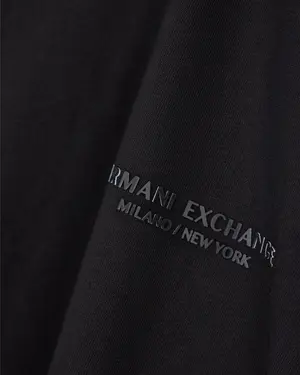 Armani Exchange Regular Fit Cotton T-shirt With A Chest Logo Essential - Black