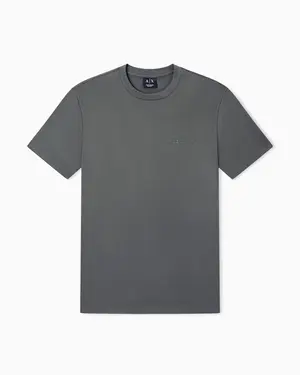 Armani Exchange Regular Fit Cotton T-shirt With A Chest Logo Essential - Green