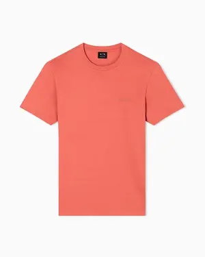 Armani Exchange Regular Fit Cotton T-shirt With A Chest Logo Essential Orange