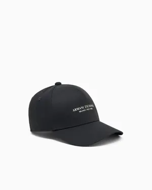 Armani Exchange Cotton Baseball Cap With Embroidered Logo Essential - Black