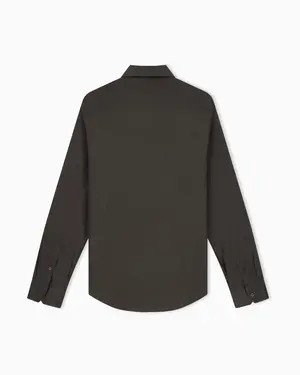 Armani Exchange Slim-fit Shirt Essential In Stretch Cotton Poplin - Brown