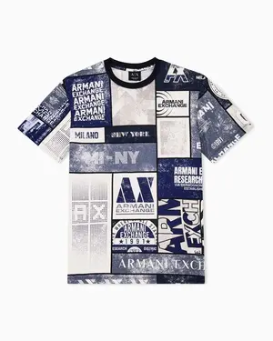 Armani Exchange Regular T-shirt In Cotton Jersey - Patterned