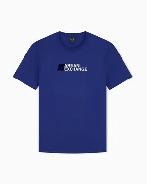 Armani Exchange T-shirt Slim-fit In Cotton Jersey - Blue