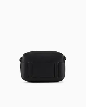 Armani Exchange Messenger Bag Monogram Camera Case Design - Black
