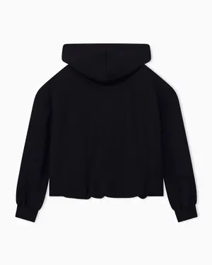 Armani Exchange Hooded Sweatshirt In Stretch Scuba - Black