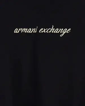 Armani Exchange Hooded Sweatshirt In Stretch Scuba - Black