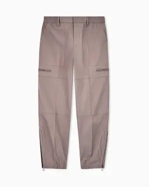 Armani Exchange Regular Fit Trousers With Lining - Brown