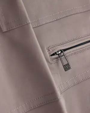 Armani Exchange Regular Fit Trousers With Lining - Brown