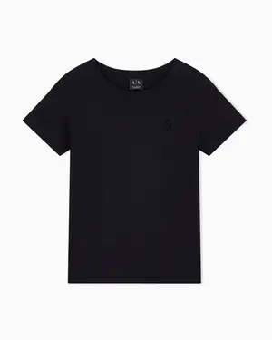 Armani Exchange Oversized Fit T-shirt In Cotton Jersey - Black
