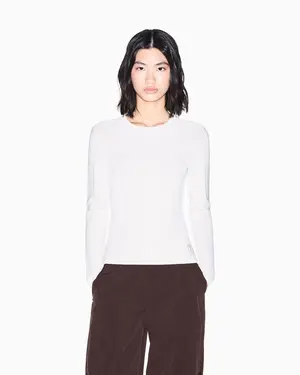 Armani Exchange Regular Fit Pullover Knitted In Recycled Viscose - Beige