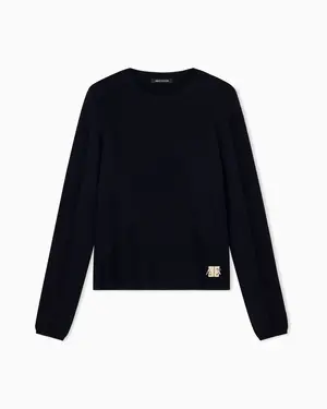 Armani Exchange Regular Fit Pullover Knitted In Recycled Viscose - Black
