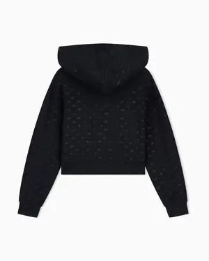 Armani Exchange Organic Cotton All-over Print Hoodie - Black