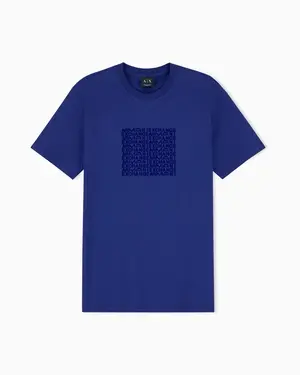 Armani Exchange Regular T-shirt In Cotton Jersey Blue