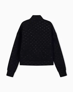 Armani Exchange Sweatshirt In Organic Cotton With Allover Print - Black