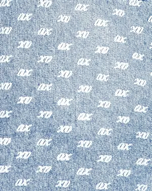 Armani Exchange Regular Fit Shirt In Rigid Denim With Allover Print