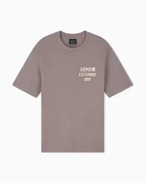 Armani Exchange Regular T-shirt In Cotton Jersey - Brown