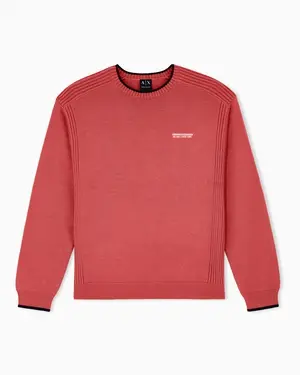 Armani Exchange Regular Fit Pullover In A Cotton Blend - Red