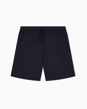 Armani Exchange Regular Fit Shorts In Stretch Jacquard Jersey - Black