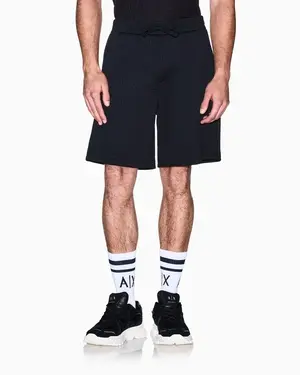 Armani Exchange Regular Fit Shorts In Stretch Jacquard Jersey