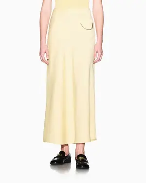 Armani Exchange Recycled Crepe Satin Maxi Skirt - Yellow