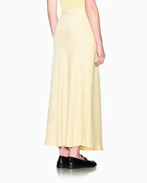 Armani Exchange Recycled Crepe Satin Maxi Skirt - Yellow