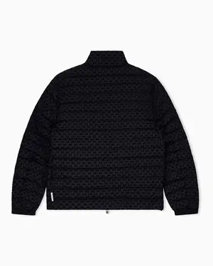 Armani Exchange Down Jacket In All-over Flocked Nylon